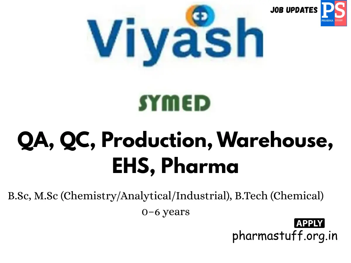 Symed Labs Walk-in QA, QC, Production, Warehouse & EHS