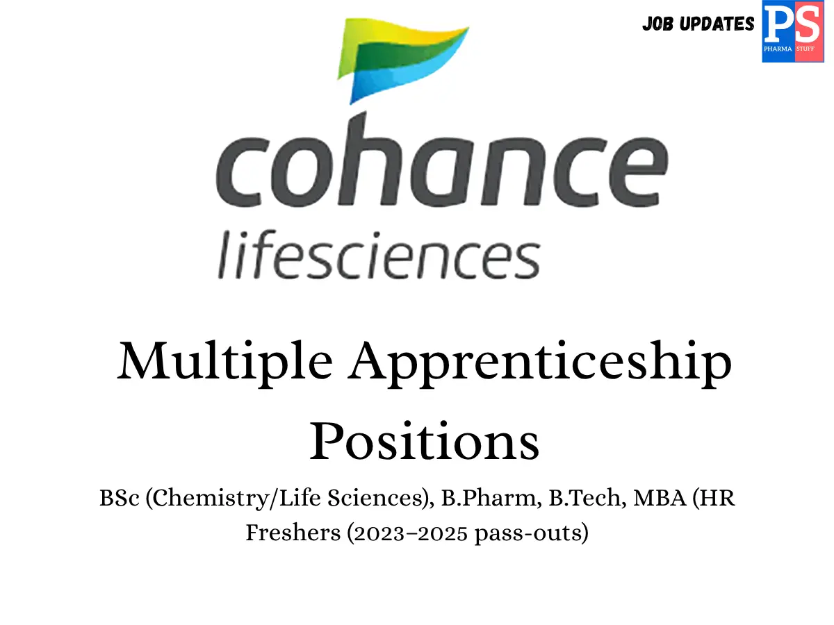 Cohance Lifesciences Walk-In Multiple Apprenticeship